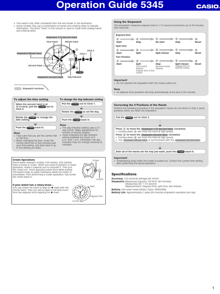 Upute Casio 5345 | PDF | Equipment | Tools