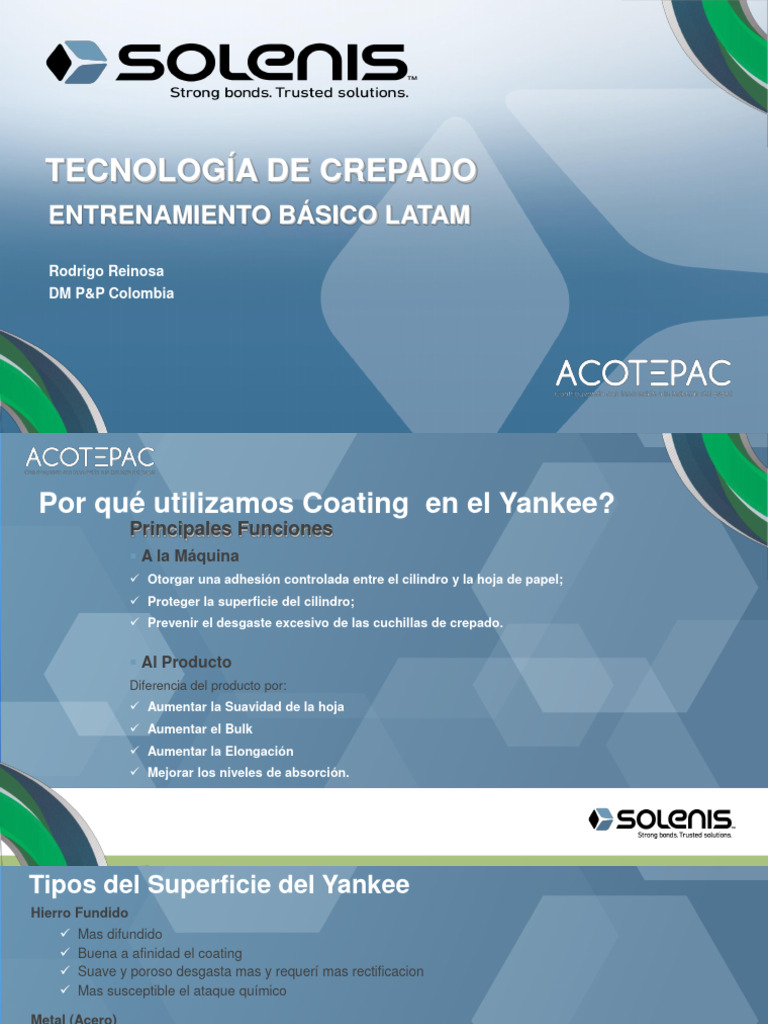 Tecnología de Coating en Yankee | PDF