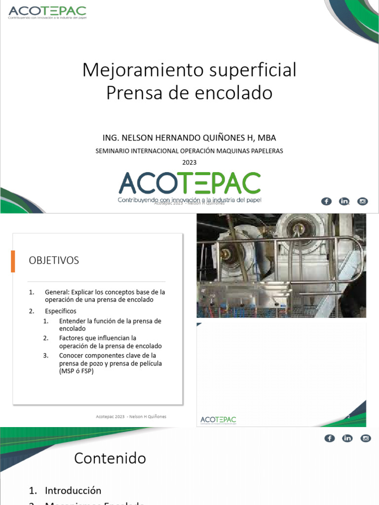 MEJORAMIENTO DE LA SUPERFICIE DEL PAPEL - PRENSA DE ENCOLADO - Nelson ...