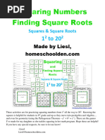 List of All Squares From 1 To 30 | PDF