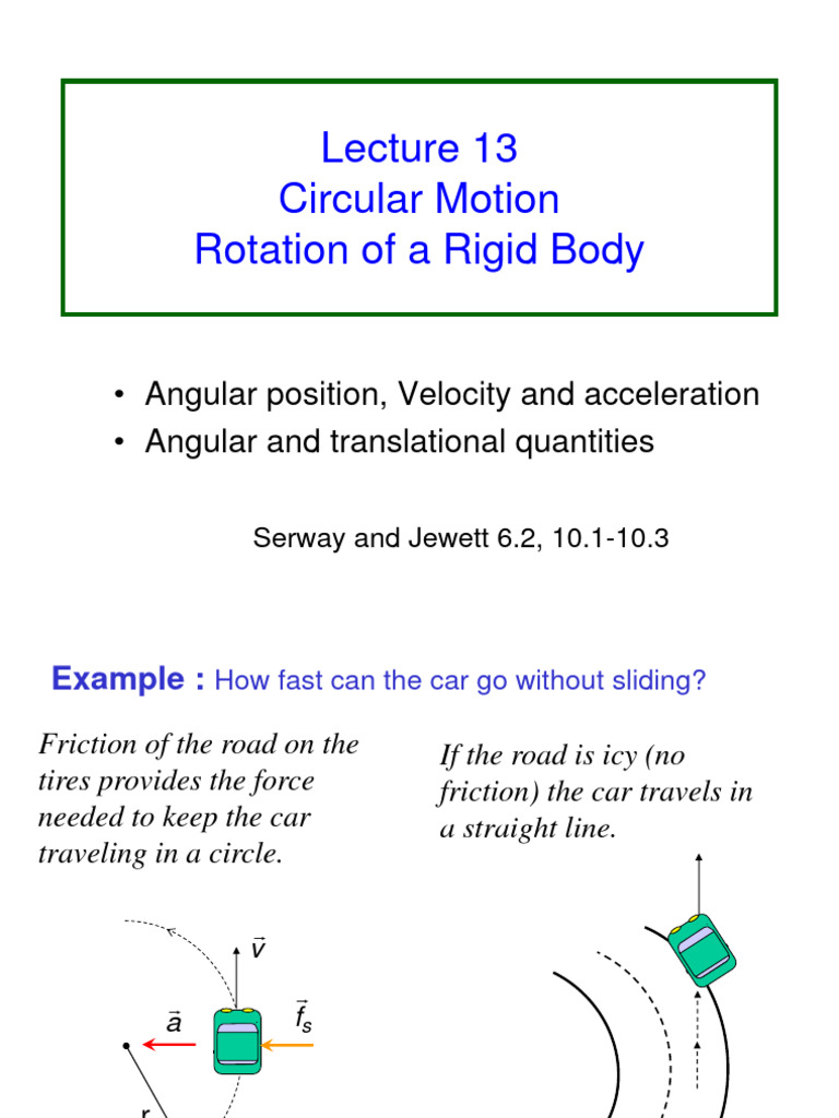 Lecture13 Module 3 Circular Motion Rotational Motion Ave1 | PDF ...