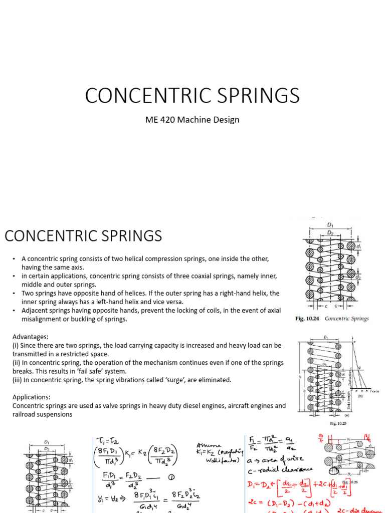 CONCENTRIC SPRINGS | PDF | Helix | Young's Modulus