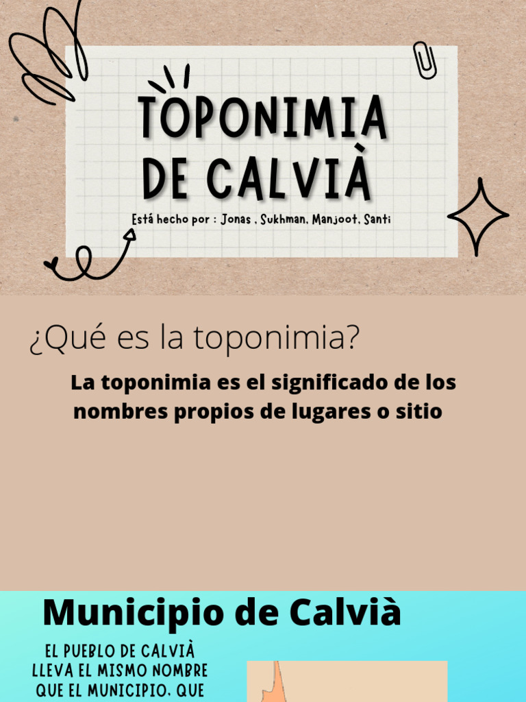 Significado de la Toponimia en Calvià | PDF