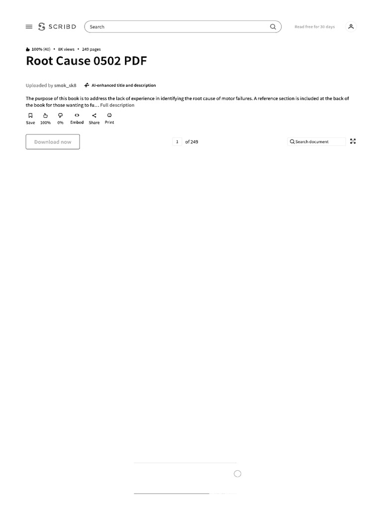 Root Cause Failure of Motor | PDF