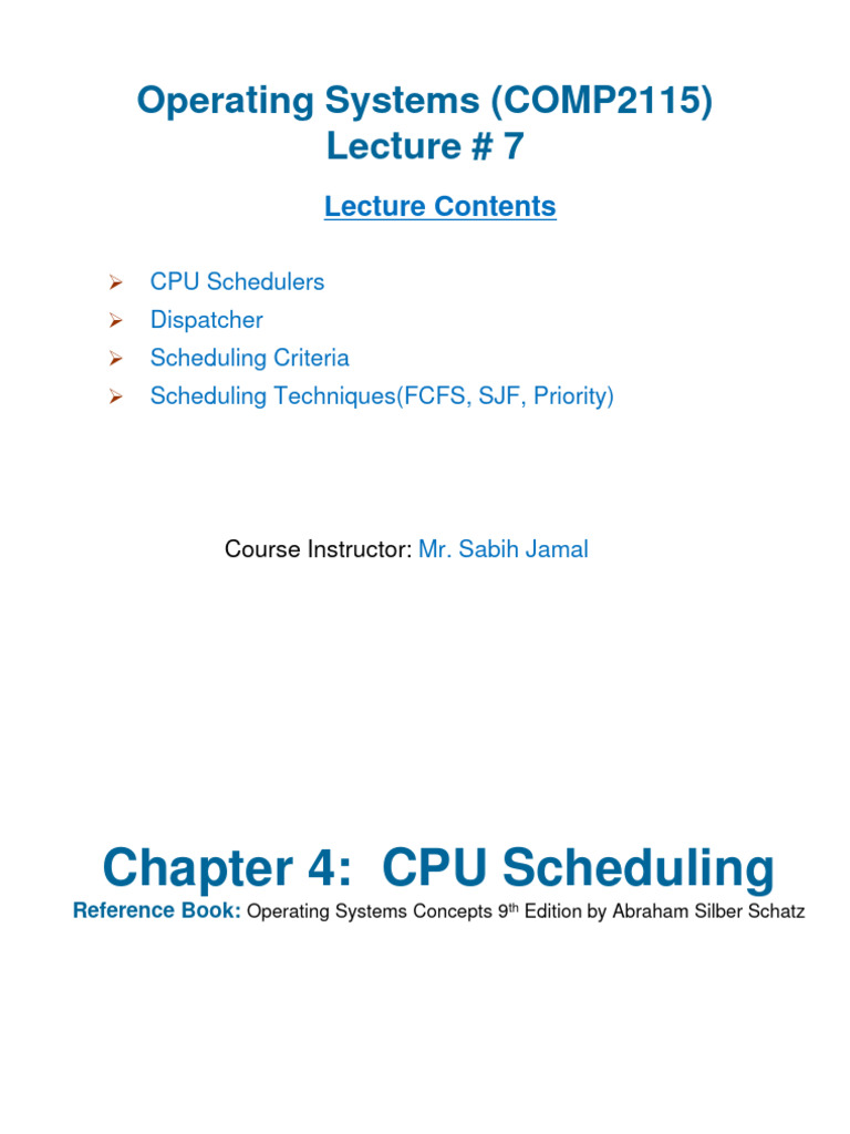 MSCIT 4th COMP2115 7,8 | PDF | Scheduling (Computing) | Systems Engineering