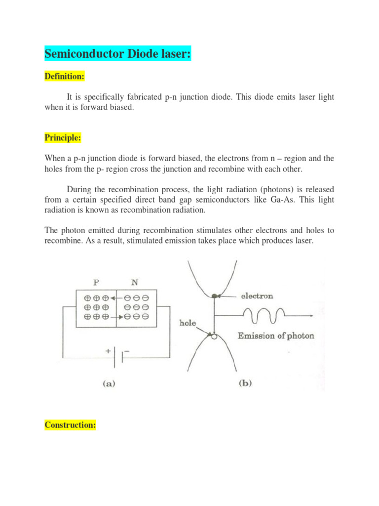 Semiconductor Lasers | PDF | Laser | P–N Junction