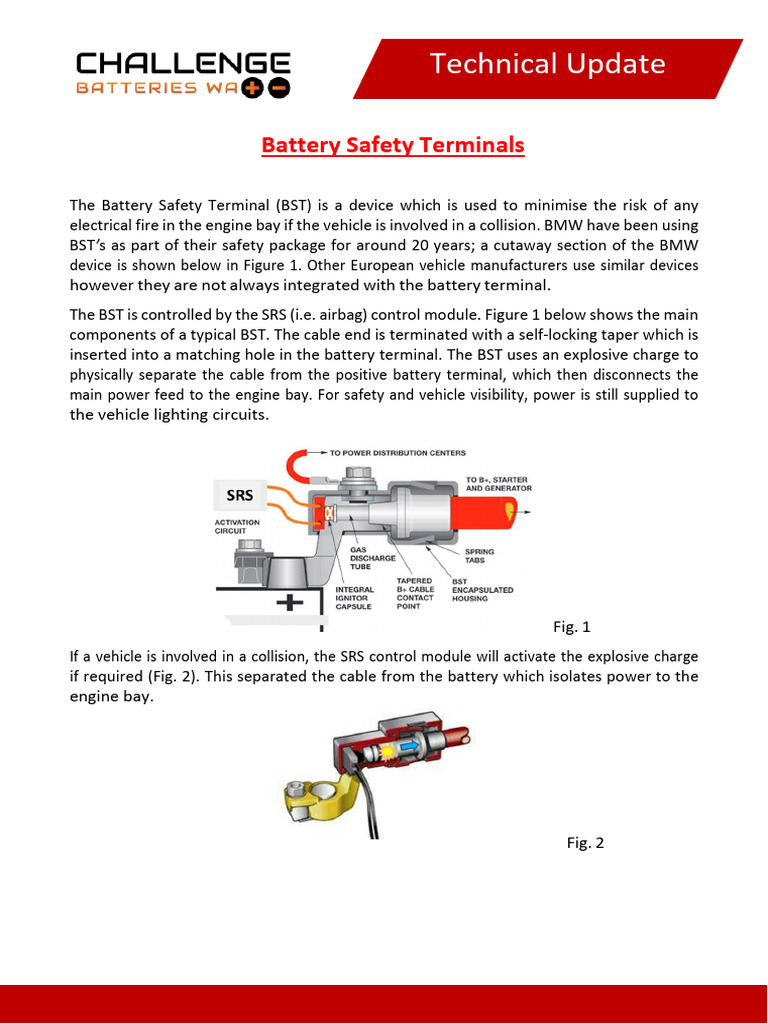 BMW Battery Safety Terminal Overview | PDF | Airbag | Vehicles