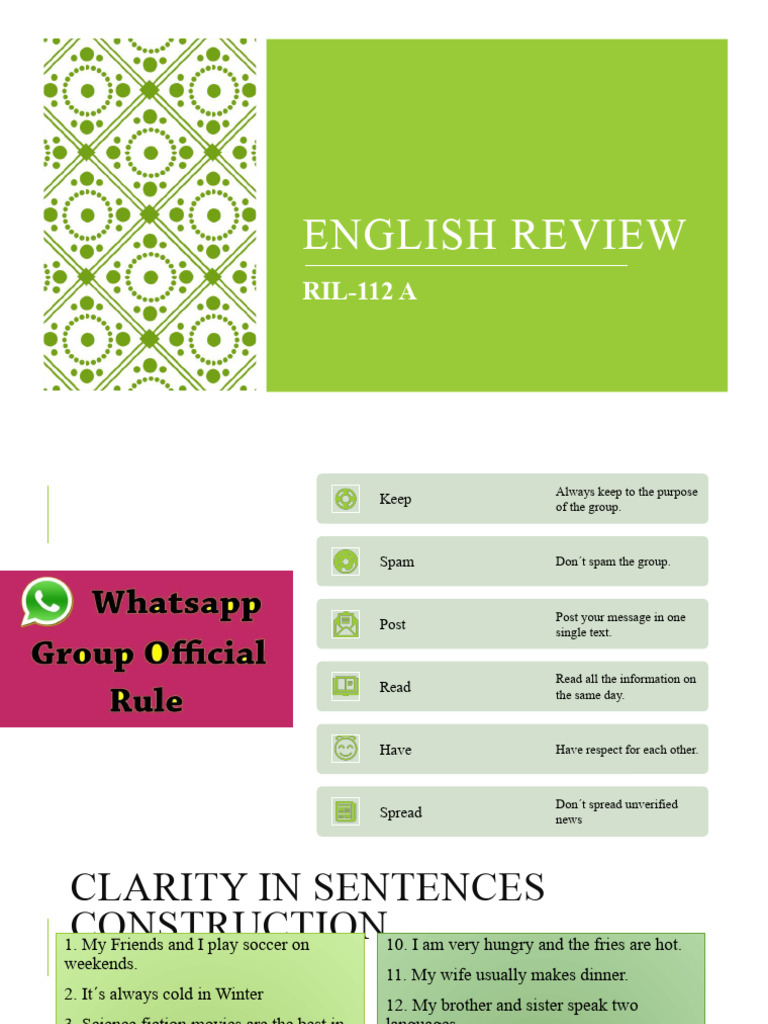 English Review 2 | PDF | Lunch