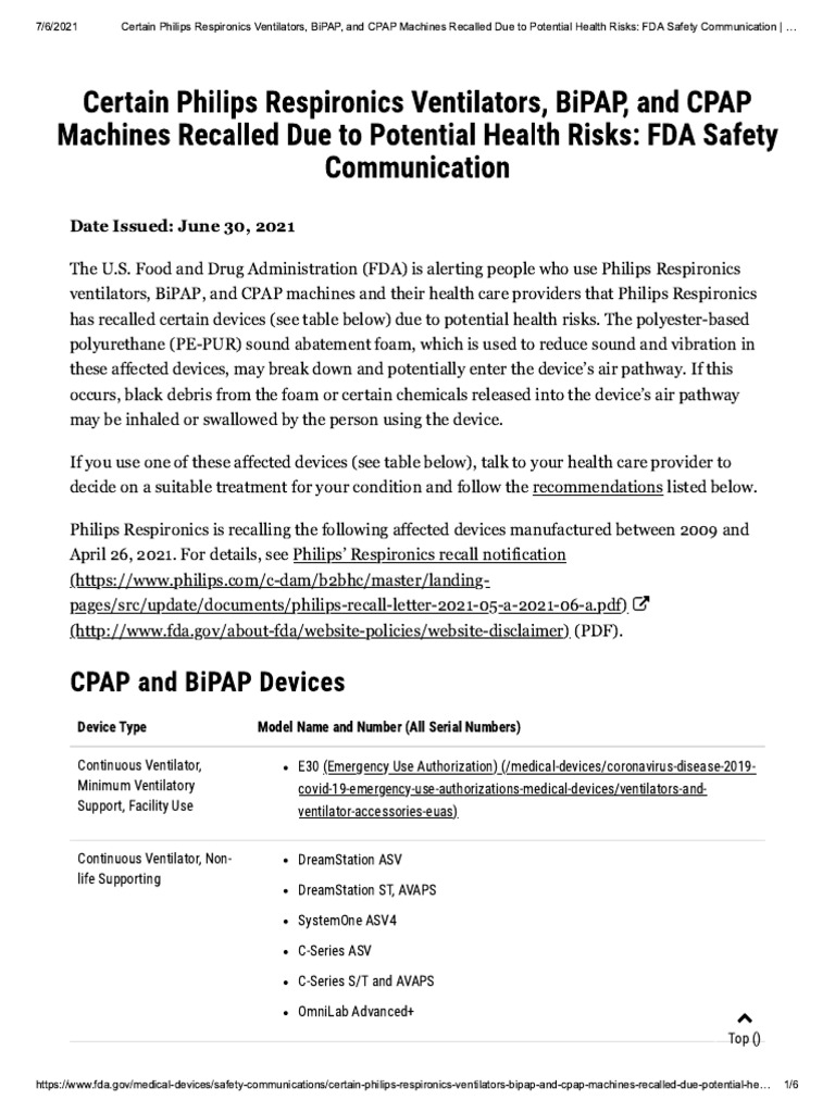 FDA Safety Communication | PDF