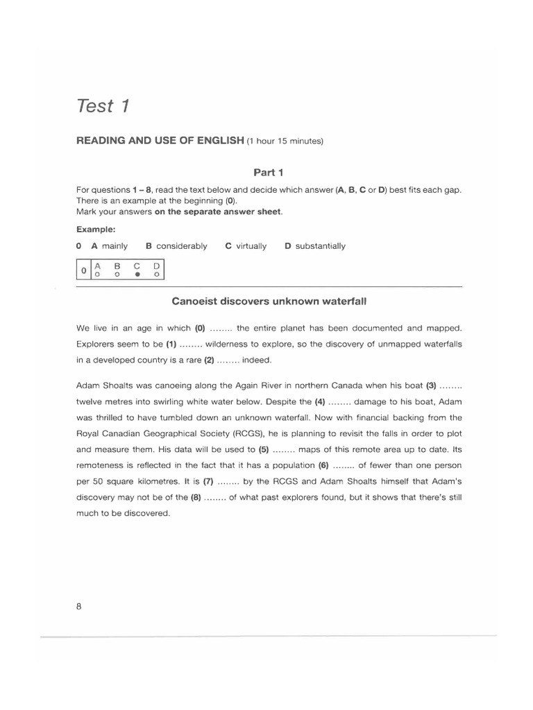 Cambridge C1 Advanced 4 Test 1 | PDF