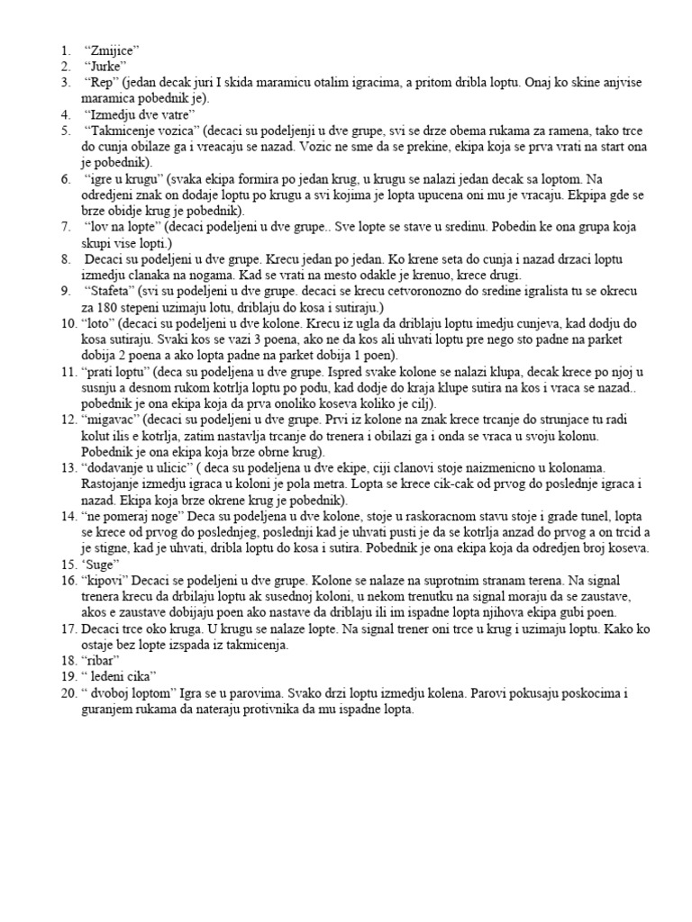 Igrice Minibasket | PDF