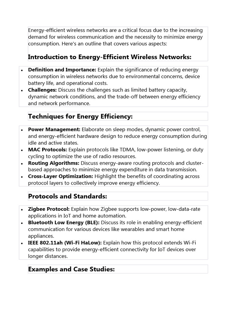 Introduction To Energy-Efficient Wireless Networks | PDF