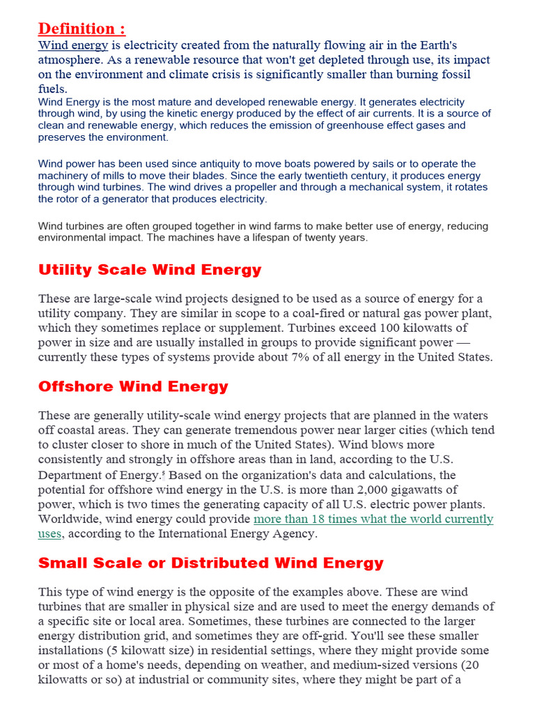 wind energy | PDF | Wind Power | Wind Turbine