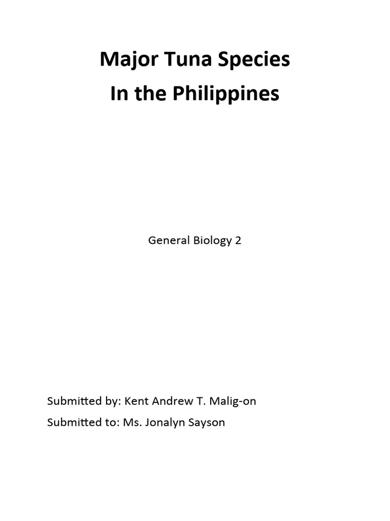 Major Tuna Species | PDF