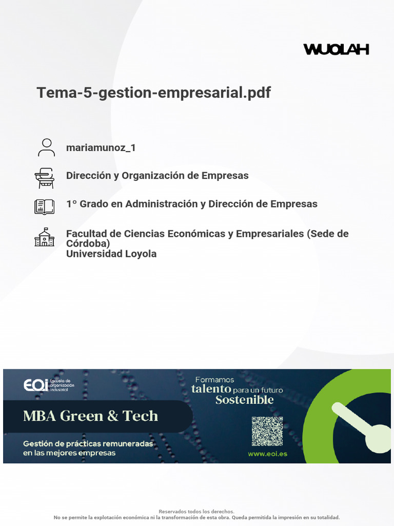 Tema 5 | PDF | Costo | Business