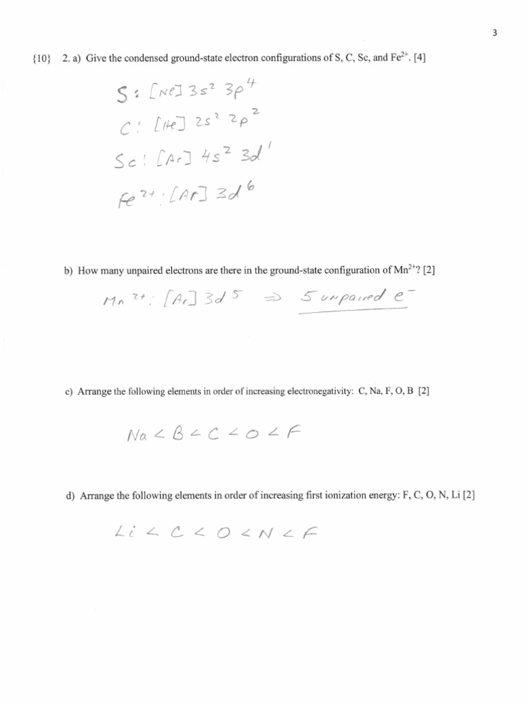 Chem 102 Final Exam 2021 Solutions | PDF