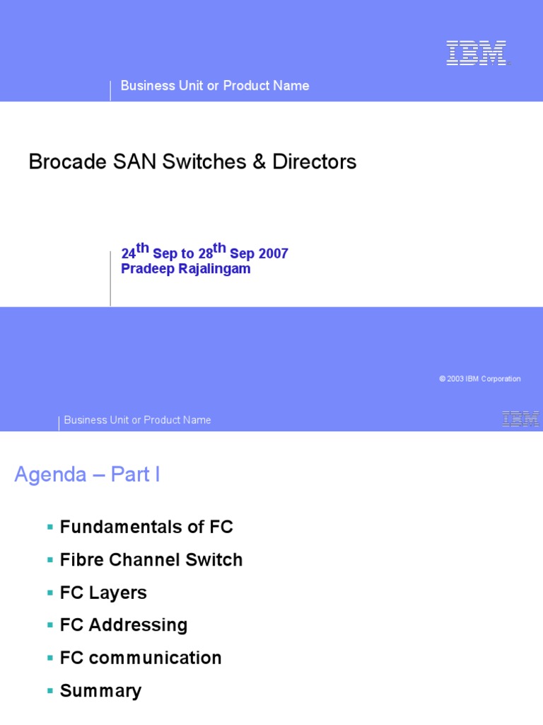 Brocade SAN Switches & Directors: Business Unit or Product Name | PDF | World Wide Web ...