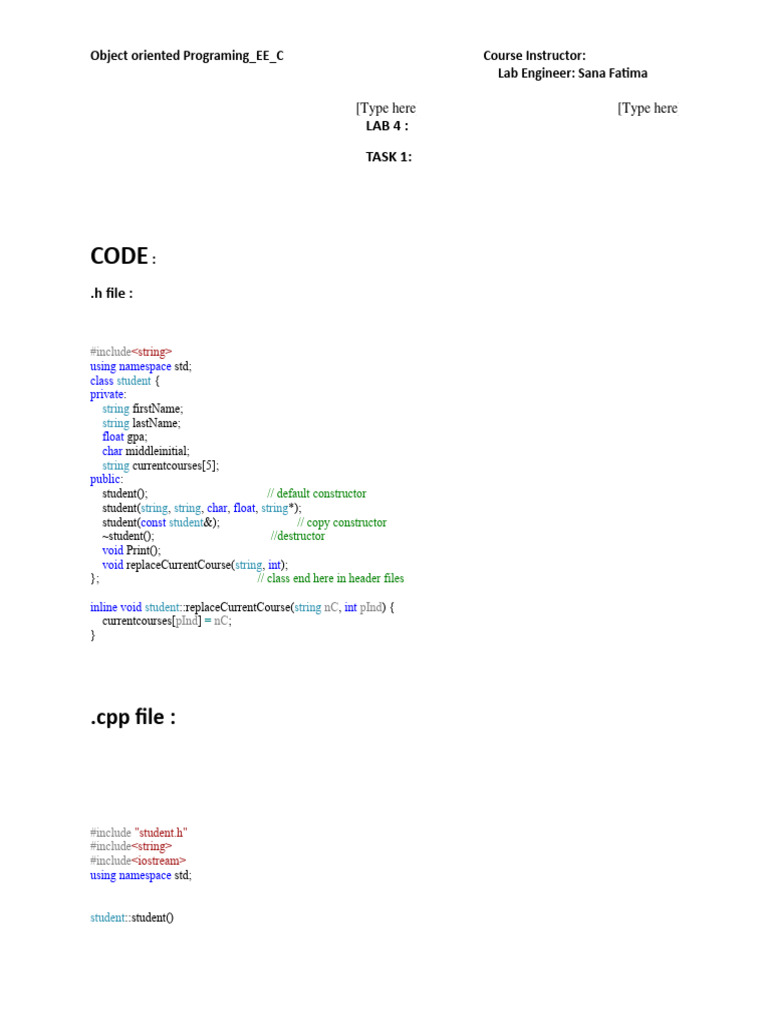 Lab Reports Opp Pdf Constructor Object Oriented Programming Programming 4690
