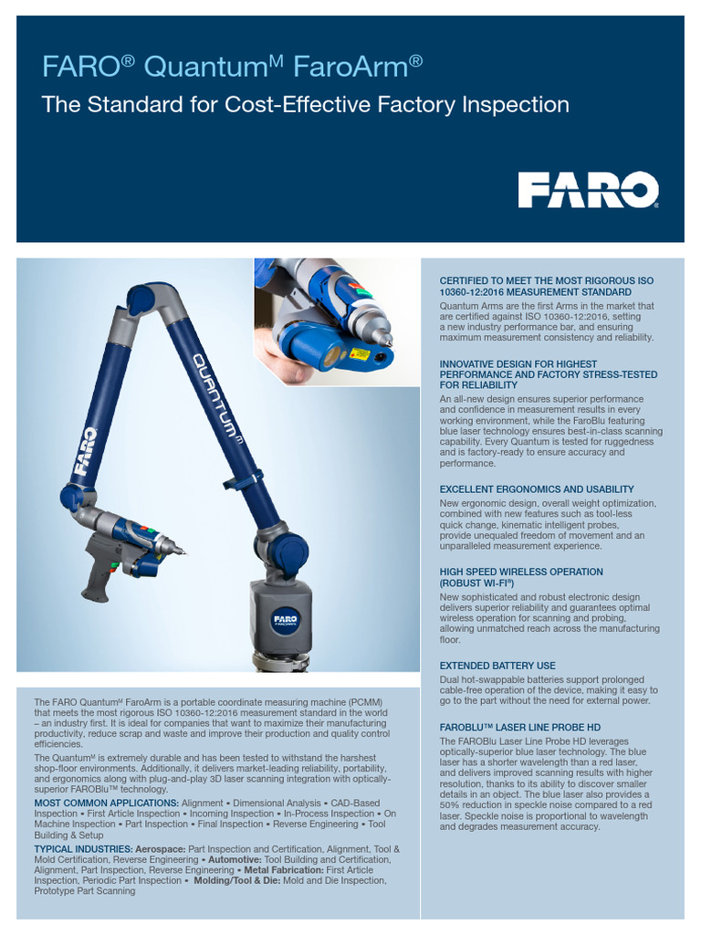 FARO Quantum M Tech Sheet | PDF | International Electrotechnical ...