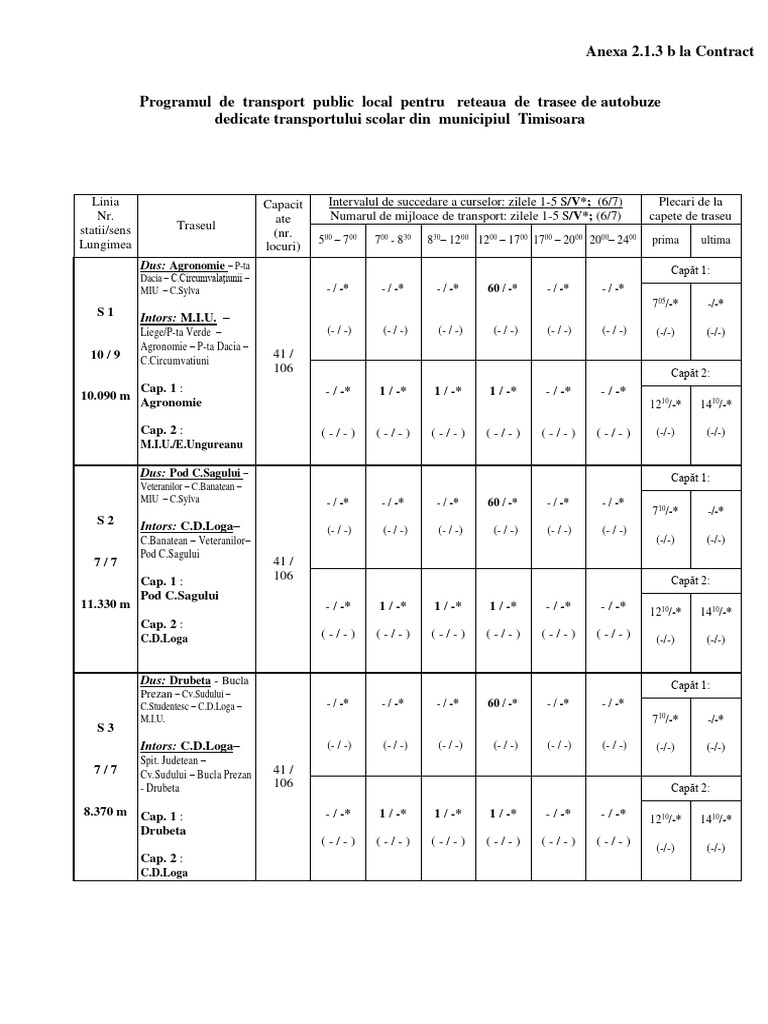 Anexa 2.1.3.b Program Autobuze Transport Scolar | PDF