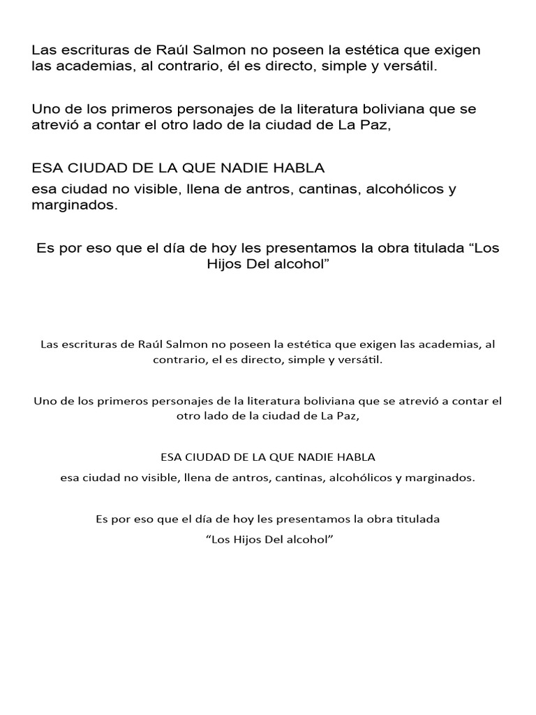 Los Hijos Del Alcohol | PDF