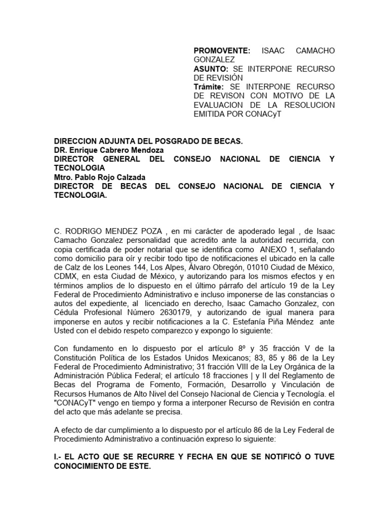Recurso de Revision.1 | Descargar gratis PDF | Ciudad de México | México