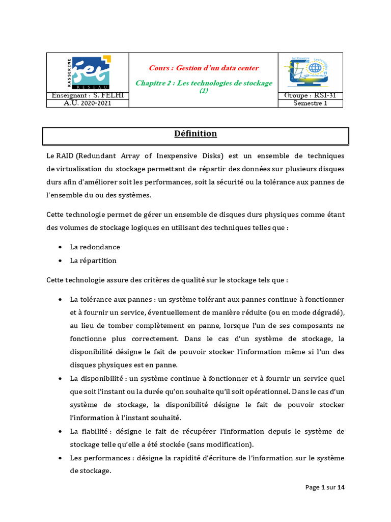 Guide Complet sur la Technologie RAID | PDF