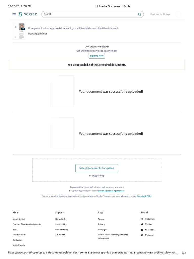 Mahakala White: Your Document Was Successfully Uploaded! | PDF | Scribd ...
