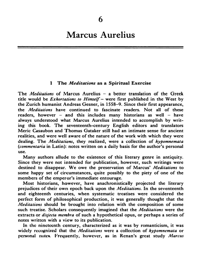 Hadot - Marcus Aurelius | PDF