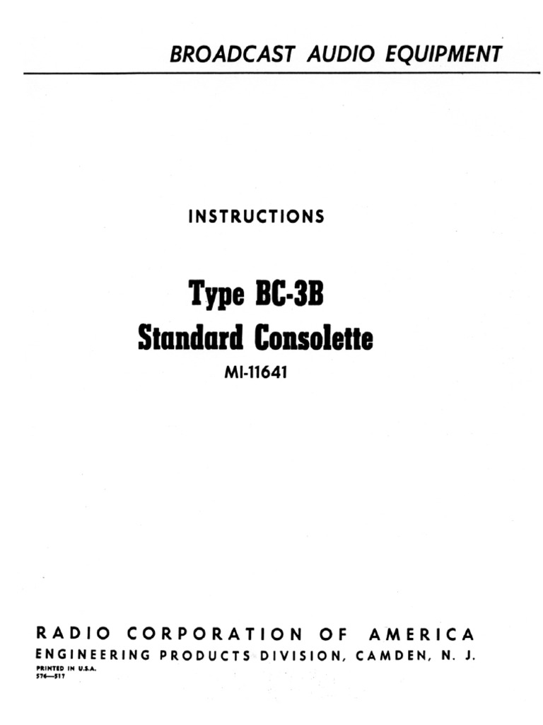 Rca BC-3B | PDF