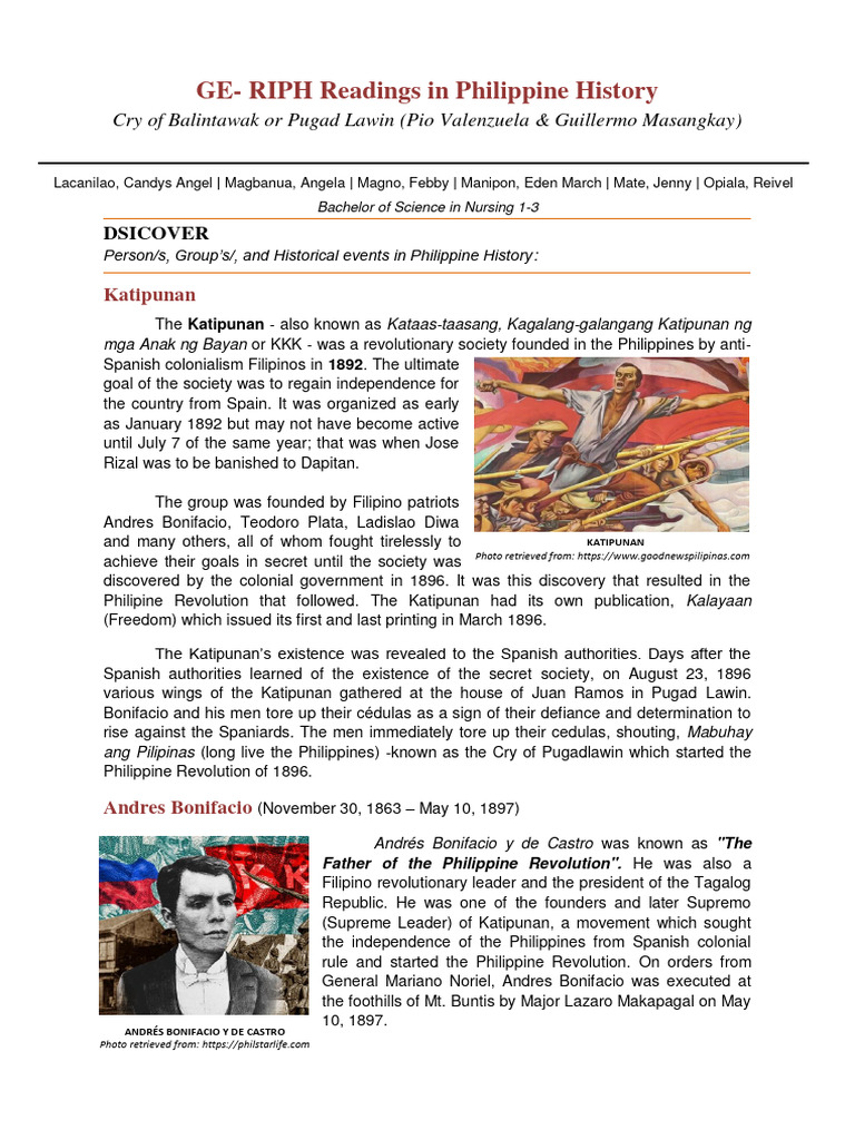 Cry of Balintawak: Origins and Impact | PDF | Philippines | Wars Of ...