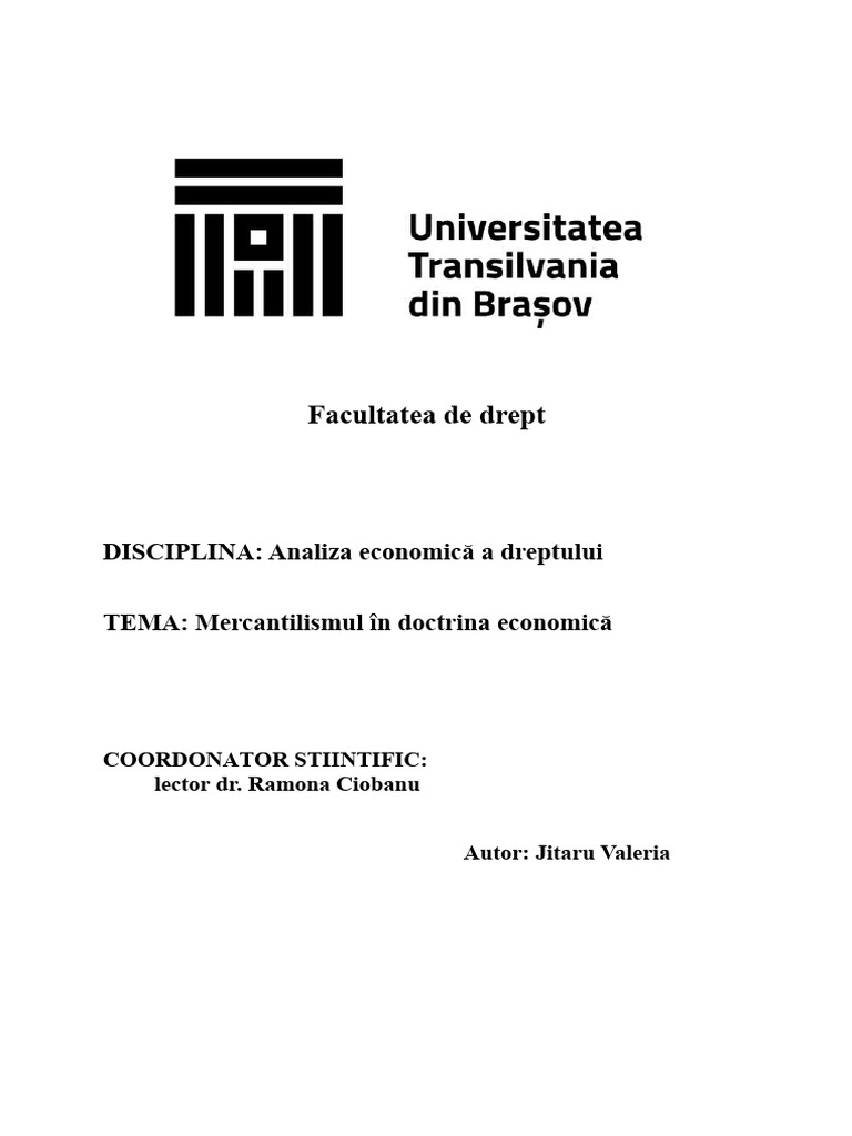 Mercantilismul În Doctrina Economică 1 | PDF