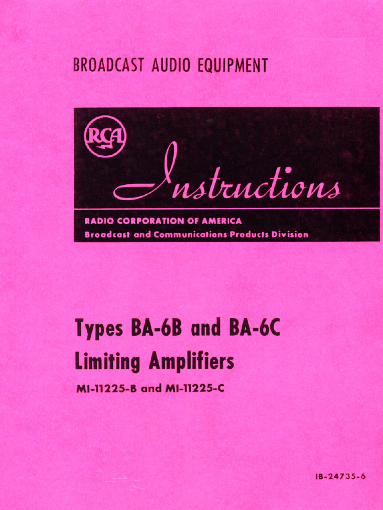 RCA BA 6B Compressor 6 | PDF