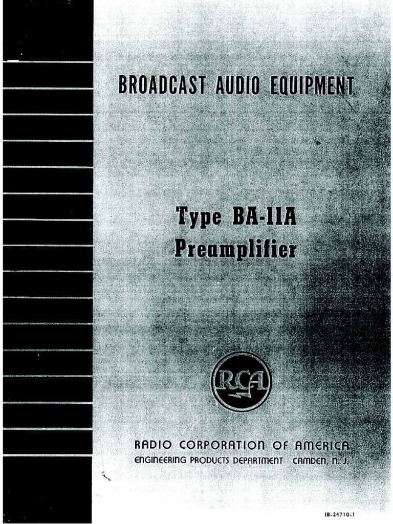 RCA BA-11A Manual | PDF
