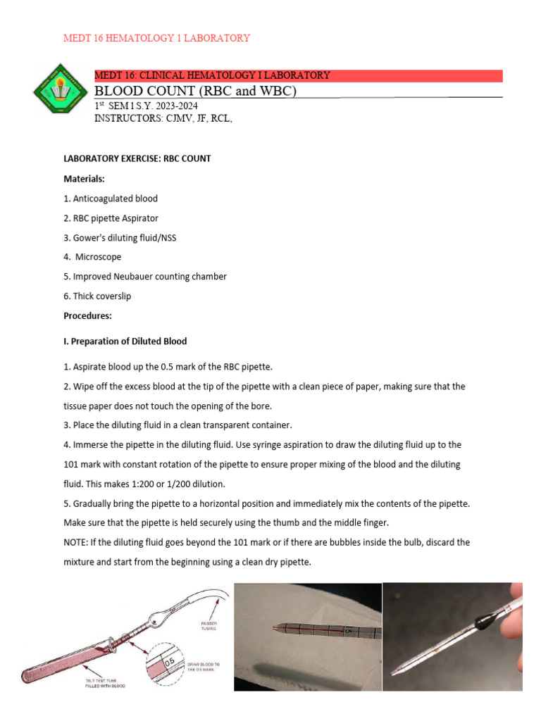 2 Activity Blood Count WBC and RBC - Doc2 X | Download Free PDF | Red ...