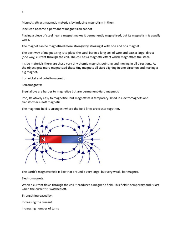 Magnets Attract Magnetic Materials by Inducing Magnetism in Them | PDF ...