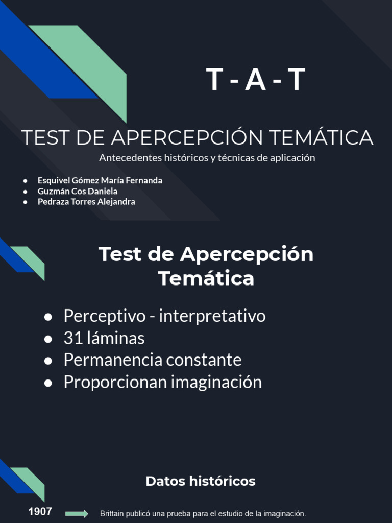 Test de Apercepción Temática: Historia y Análisis | PDF | Conceptos ...