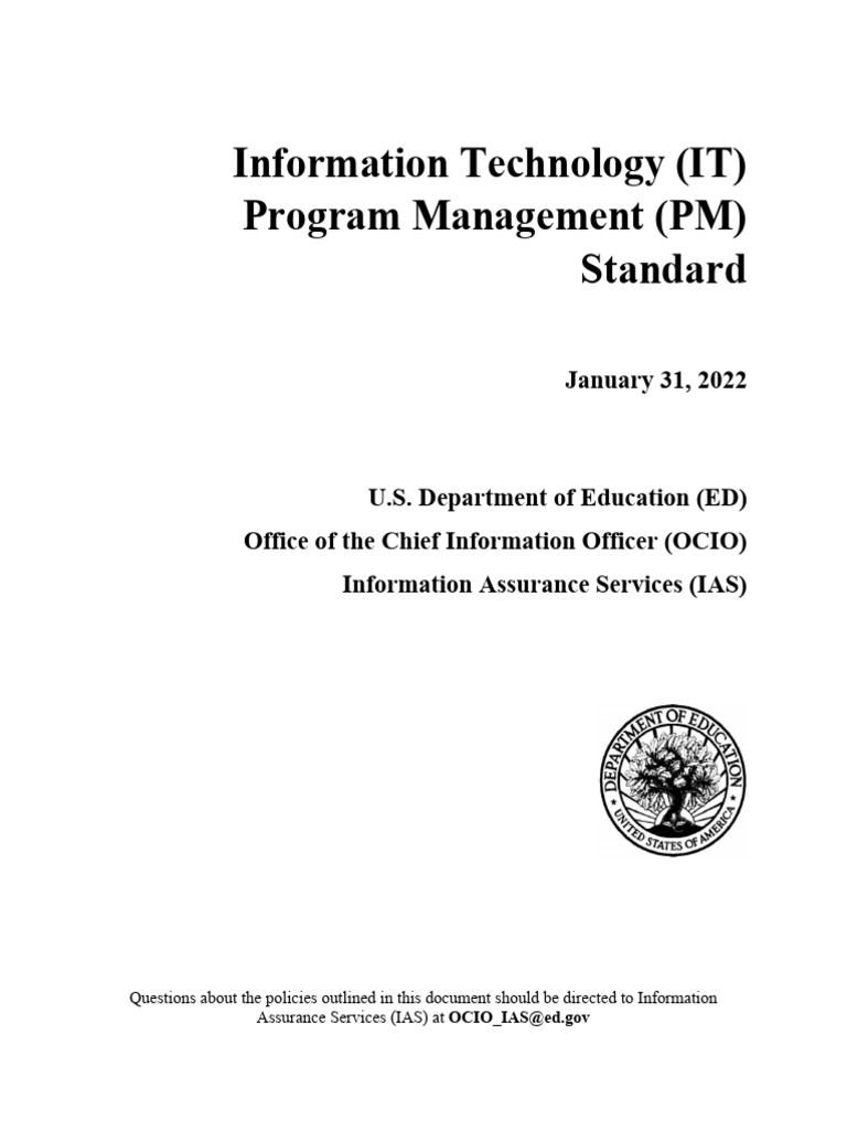 2022 PM Program Management Standard | PDF | Information Security | Information Technology Management