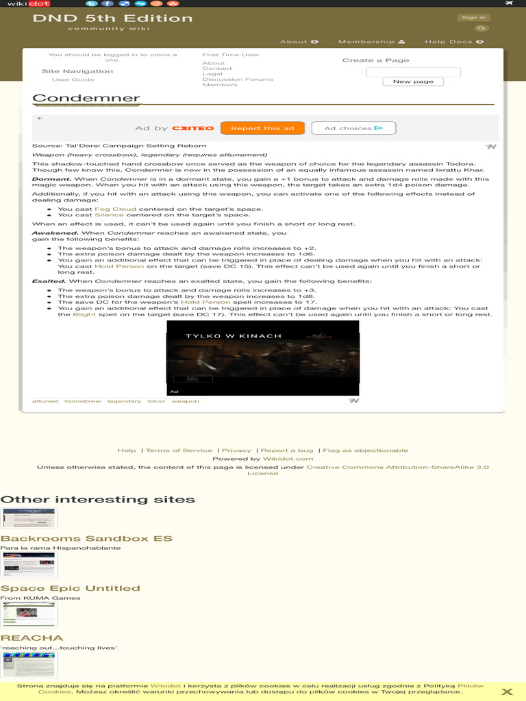 Condemner - DND 5th Edition | PDF | World Wide Web | Internet & Web