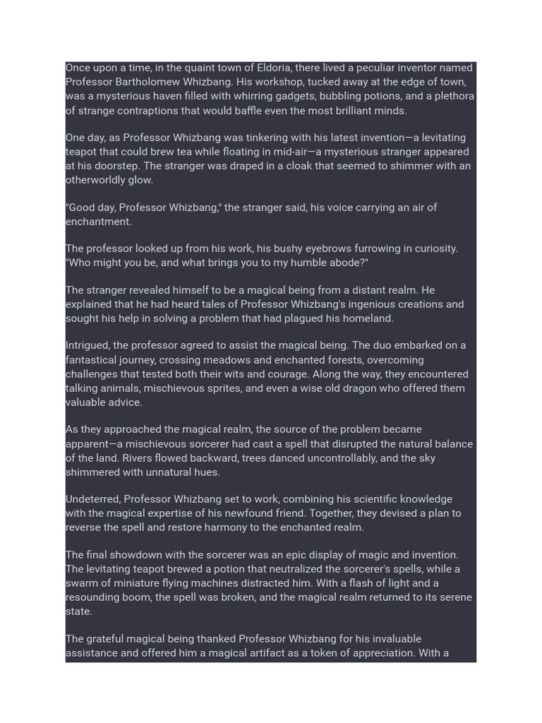 Professor Whizbang's Magical Adventure | PDF | Magician (Fantasy)