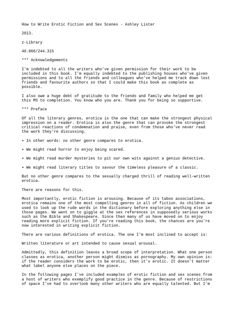 How To Write Erotic Fiction And Sex Scenes 13 Adult Cw Eng