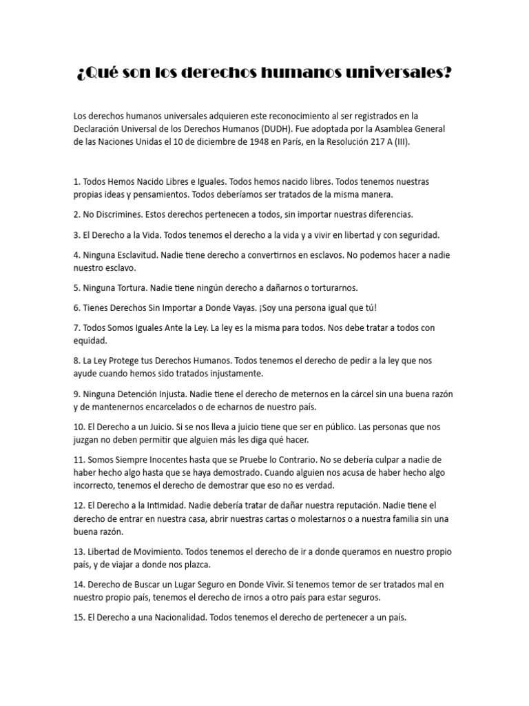 Derechos Humanos y Libertad Universal | PDF | Derechos humanos | Justicia