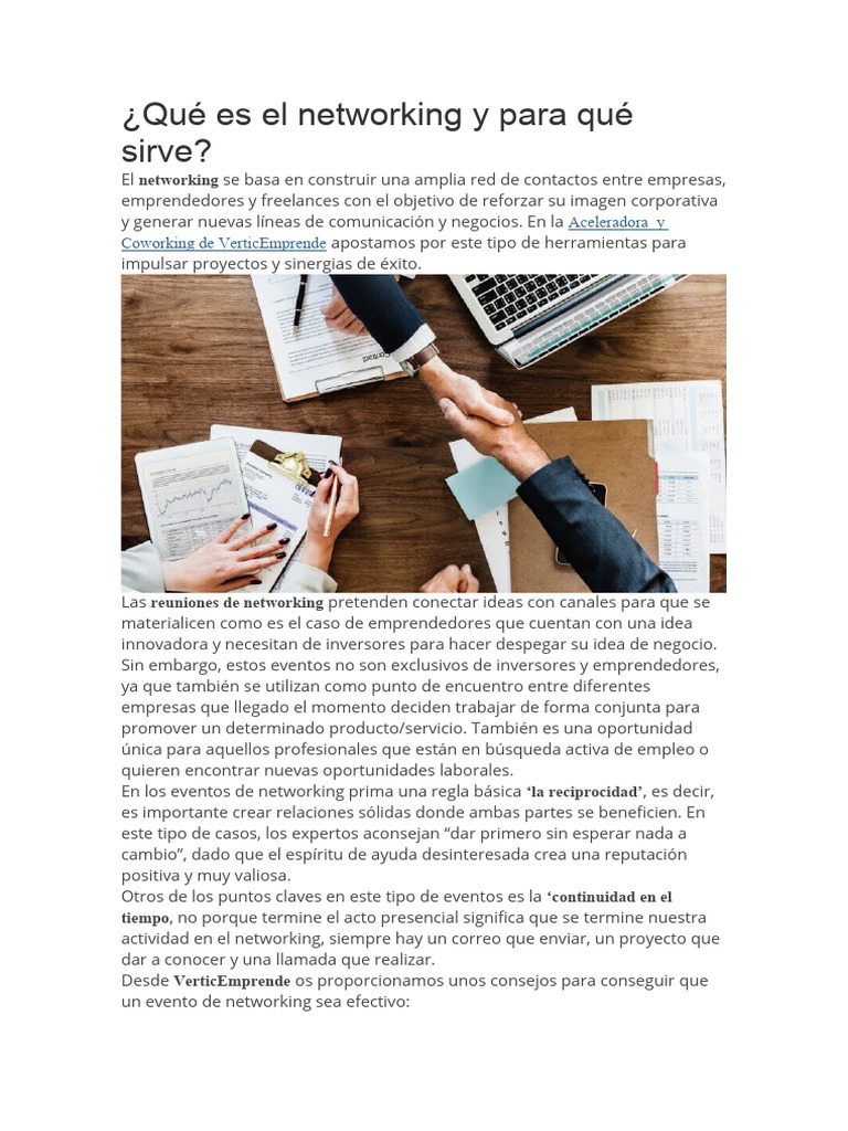 Qué Es El Networking Y NEWRKINGy para Qué Sirve | PDF | Iniciativa ...