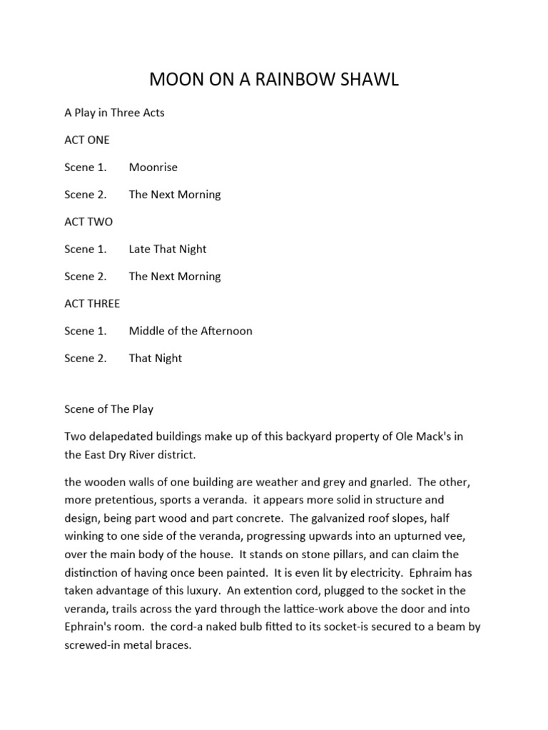 MOON ON A RAINBOW SHAWL Scene of The Play | PDF | Building Engineering