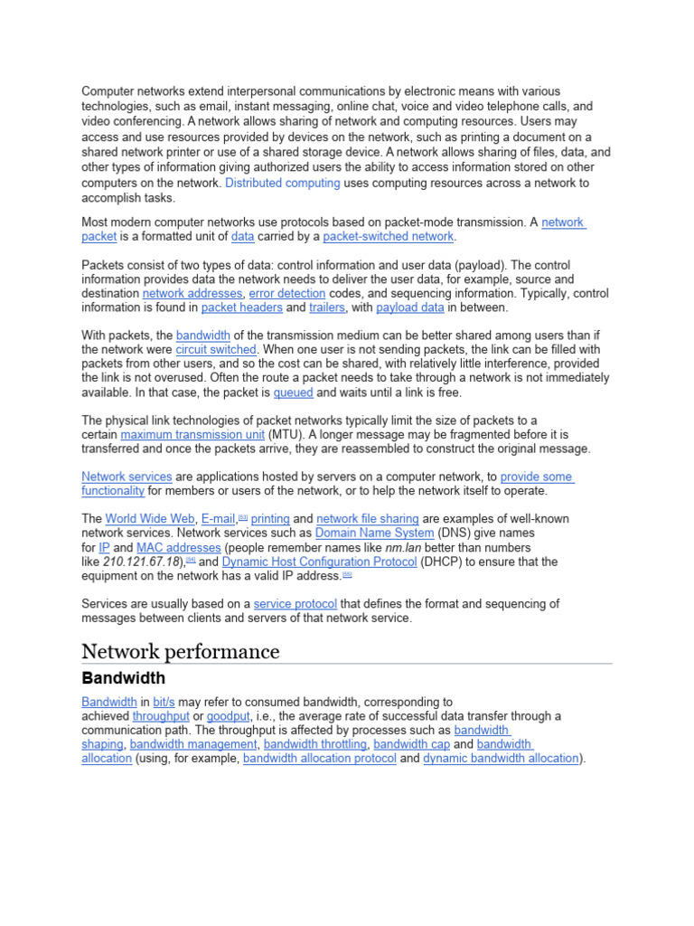 MANAGING NETWORKS | PDF | Computer Network | Bandwidth (Computing)