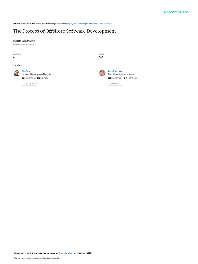 The Process Of Offshore Software Development Pdf Outsourcing Software Engineering