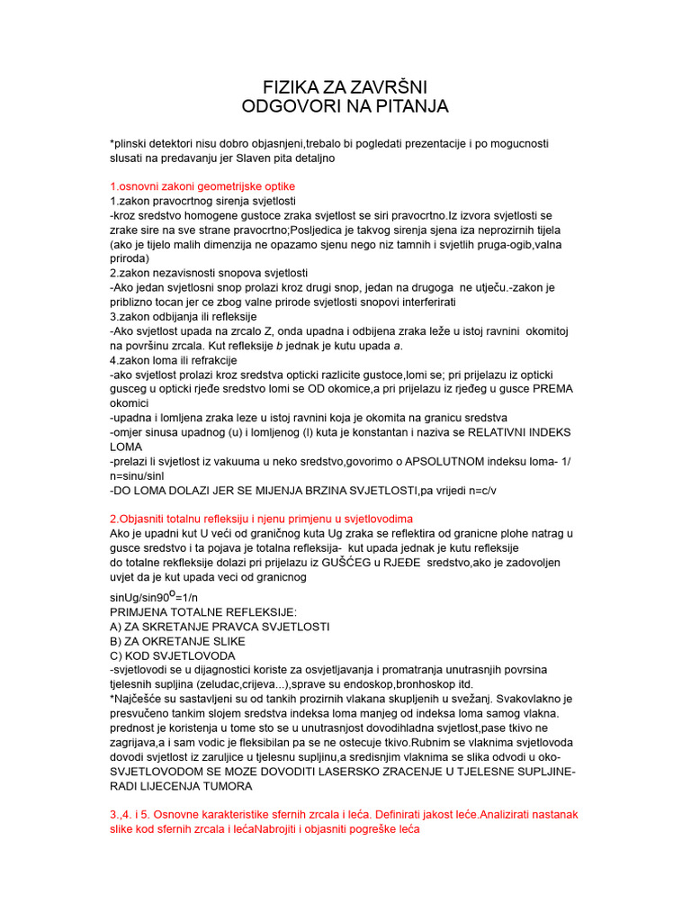 Fizika Za Završni Odgovori Na Pitanja | PDF