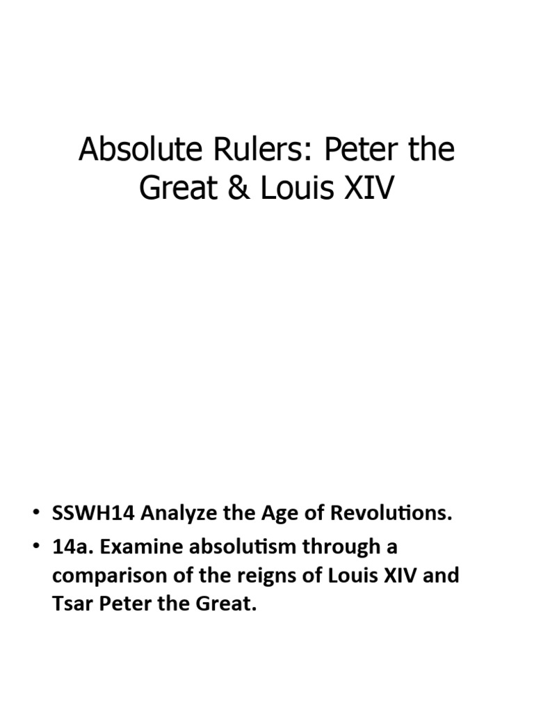 Absolutism Louis & Peter | PDF | Palace Of Versailles | Tsar