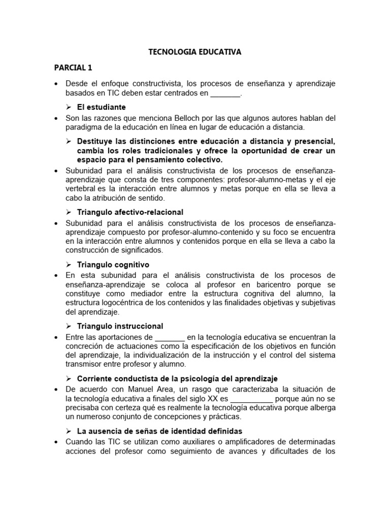 Tecnología Educativa: Enfoques y TIC | PDF | Constructivismo (filosofía ...