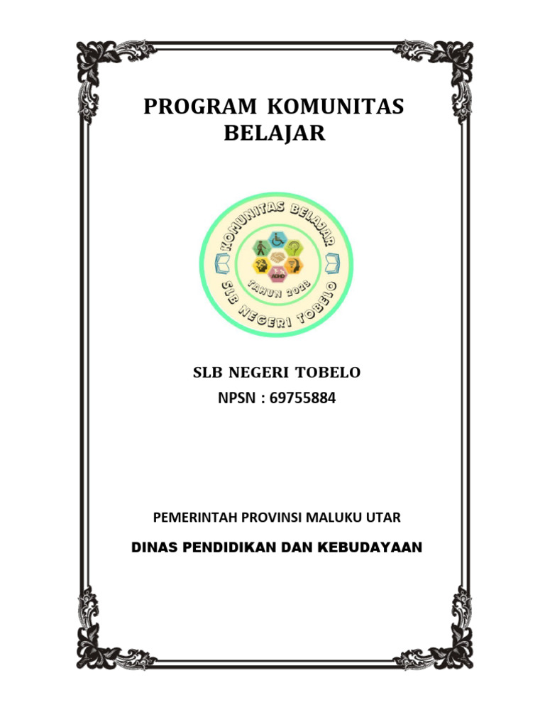 Program Dan SK Komunitas Belajar - SLB Negeri Tobelo Tahun 2023 | PDF